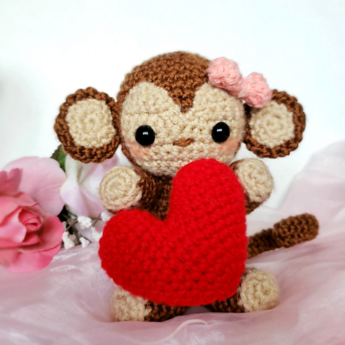 Ravelry: Valentine's Day Monkey pattern by Pengpuff Crochets