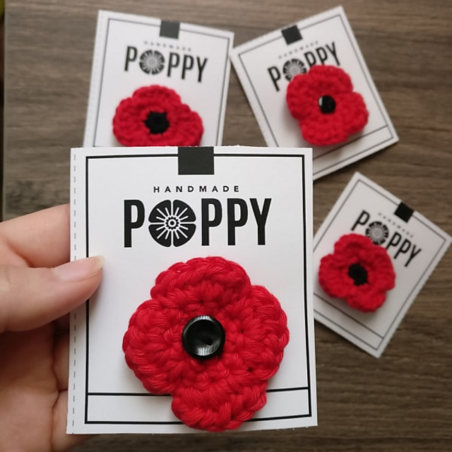 Ravelry: Flanders Poppy Pin pattern by Perfect Posies By Paige