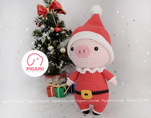 Ravelry: Santa Claus Piggy Amigurumi pattern by Pigami Crochet