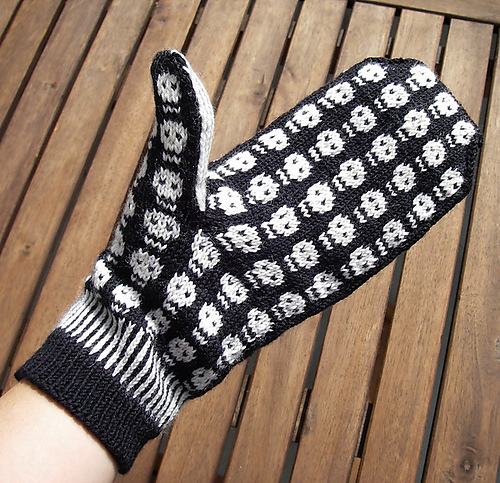 Ravelry: Day of the Dead Mittens pattern by Allison Guy