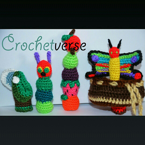 Ravelry: The Very Hungry Caterpillar Finger Puppets pattern by ...