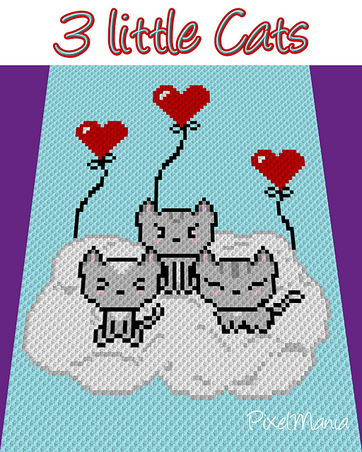 Ravelry: 3 little Cats Graphgan pattern by Sandra Guggenberger