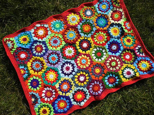 Ravelry: Upcycled RetrO HeXagoN Afghan pattern by Sandra Guggenberger