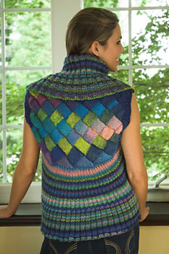 Ravelry: 2516 Entrelac Circle Vest pattern by Sarah Punderson