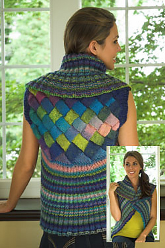 Ravelry: 2516 Entrelac Circle Vest pattern by Sarah Punderson