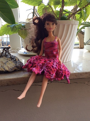 Ravelry: Barbie Frilly Pink Cocktail Dress pattern by Frances Brown