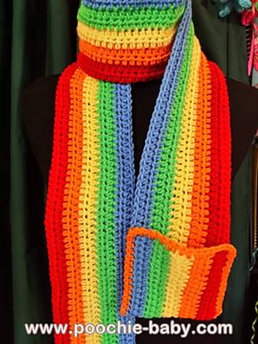 Ravelry: Rainbow Scarf with Pocket pattern by Michele Gaylor
