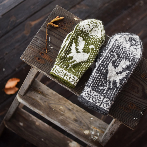 Ravelry: Crane Dance Mittens pattern by Ellinor Thunarf