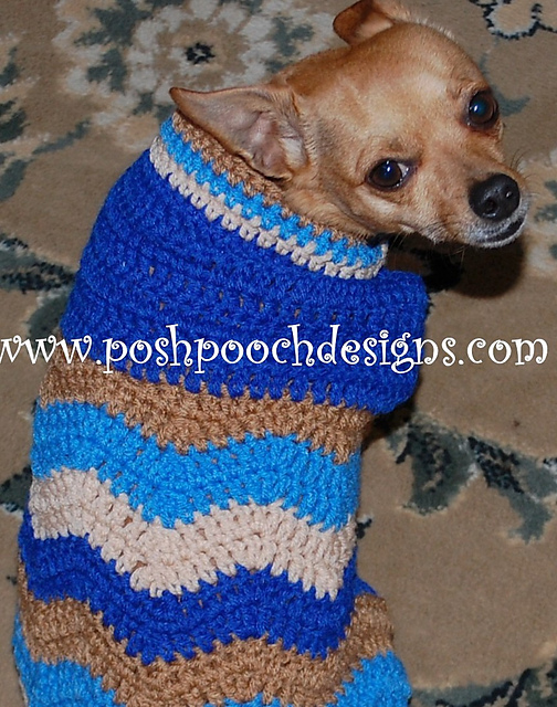Ravelry: Chevron Dog Sweater for Small Dogs pattern by Sara Sach