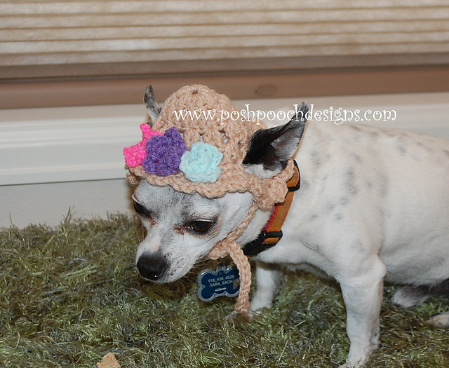 Ravelry: Spring Flowers Dog Hat pattern by Sara Sach