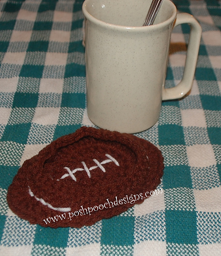Ravelry: Football Coaster pattern by Sara Sach
