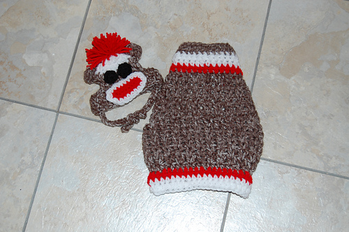 Ravelry: Sock Monkey - Dog Sweater and Hat Set pattern by Sara Sach