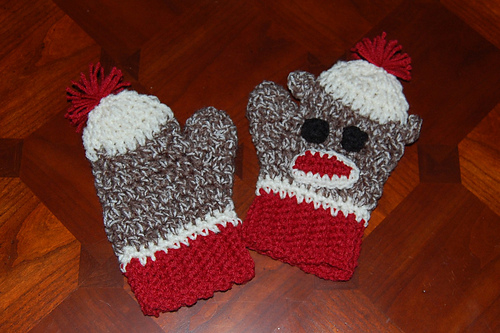 Ravelry: Sock Monkey Mittens pattern by Sara Sach