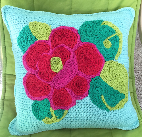 Ravelry: Wild Rose Pillow pattern by Susan E. Kennedy