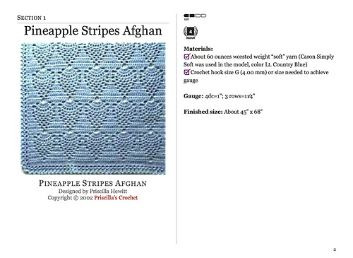 Ravelry: Pineapple Stripes Afghan pattern by Priscilla Hewitt