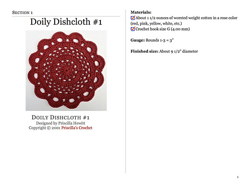 Ravelry: Doily Dishcloth Roses Gift Basket pattern by Priscilla Hewitt