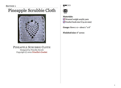 Ravelry: Pineapple Dishcloths pattern by Priscilla Hewitt