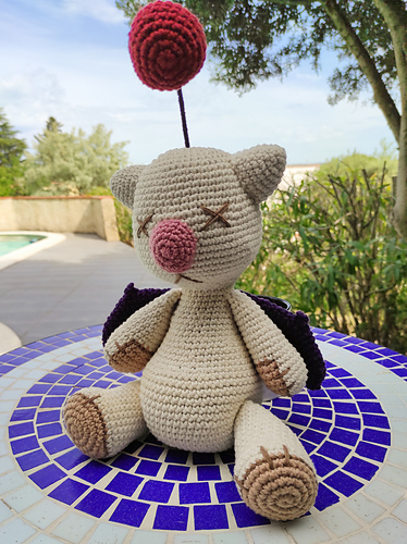 Ravelry: Final Fantasy - Lulu's Moogle Doll pattern by Cécile Mourtache