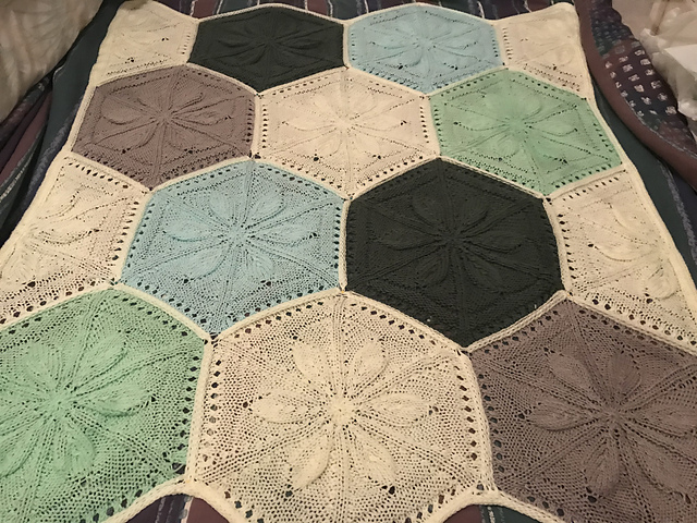 Ravelry: Hexagon Block in Leaf Pattern pattern by The Queenslander