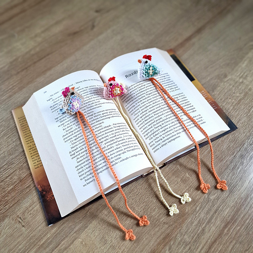 Ravelry: Crochet Colorful Chicken Bookmark pattern by PurrCraftedDesign