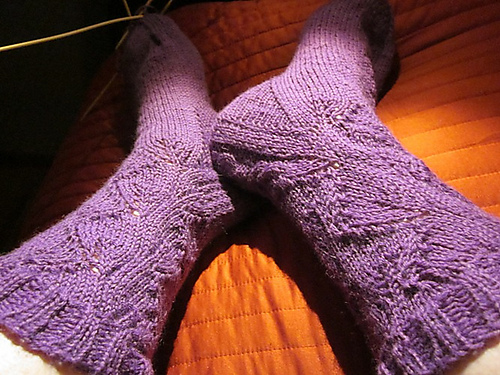 Ravelry: Blossom Lace Socks (Cuff Down) pattern by Qianer Huang
