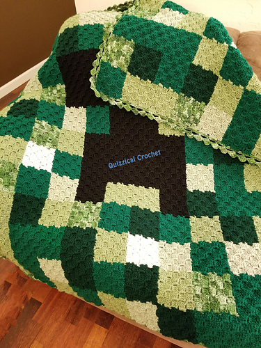 Ravelry: Minecraft Creeper C2C pattern by Tracy Wesolek