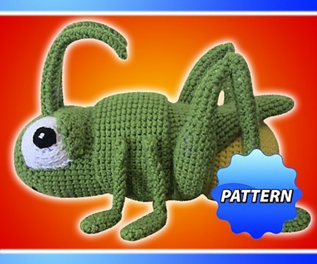 Ravelry: Simon the Grasshopper Amigurumi Cricket pattern by Rebecca Boudin