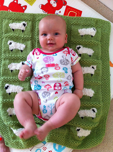 Ravelry: #30 Sheep Baby Blanket pattern by Jean Guirguis