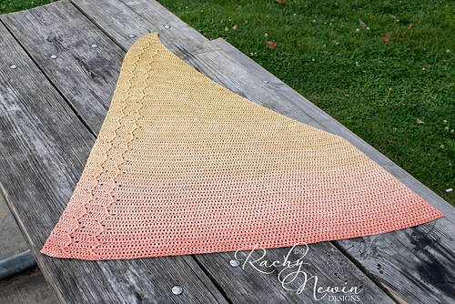 Ravelry: Twisted Peach Shawl pattern by Rachy Newin