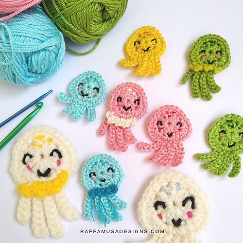 Ravelry: Jellyfish & Octopus Appliques pattern by Raffaella Tassoni