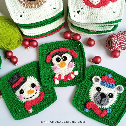 Ravelry: Snowman Granny Square pattern by Raffaella Tassoni
