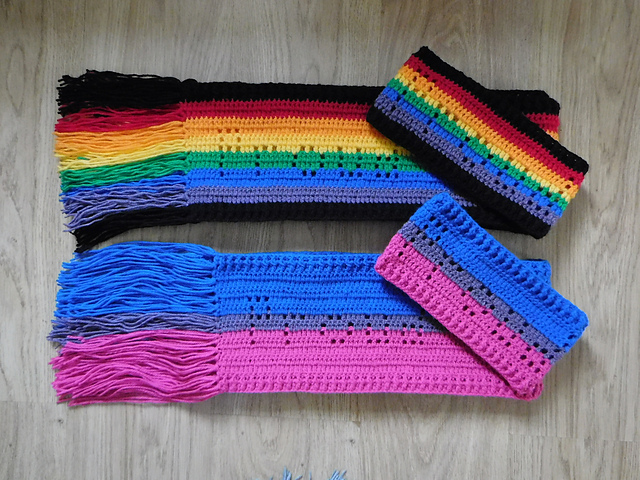 Ravelry: Proud Scarf and Earwarmer set pattern by Kath Hewitt