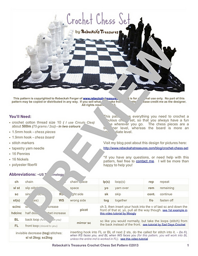 Ravelry: Crochet Chess Set pattern by Rebeckah Ferger