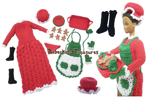 Ravelry: Mrs. Claus for Fashion Dolls pattern by Rebeckah Ferger