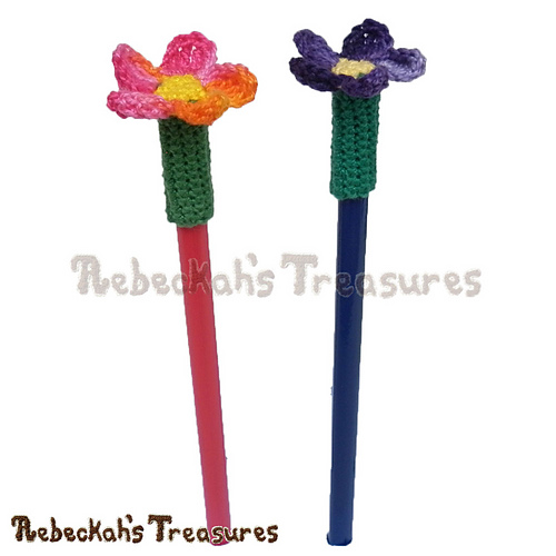 Ravelry: Basic Flower Pencil Topper pattern by Rebeckah Ferger
