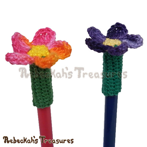 Ravelry: Basic Flower Pencil Topper pattern by Rebeckah Ferger