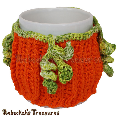 Ravelry: Thick Harvest Pumpkin Mug Cozy pattern by Rebeckah Ferger