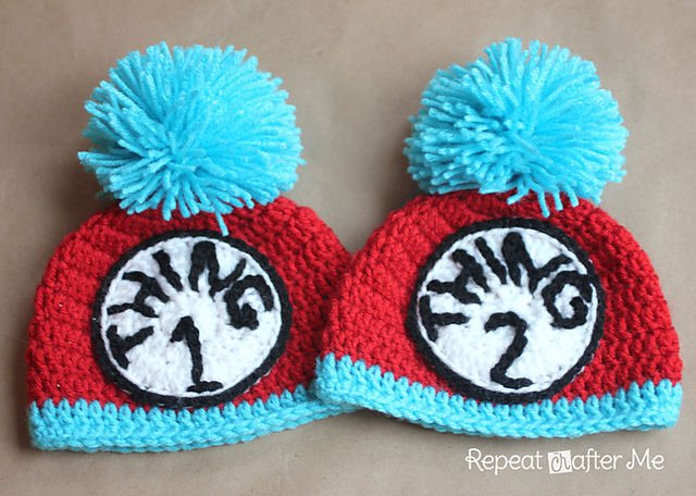 Ravelry: Thing 1 and Thing 2 Hat Patch pattern by Sarah Zimmerman