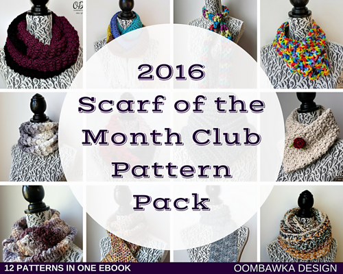 Ravelry: 2016 Scarf of the Month Club Pattern Pack - patterns