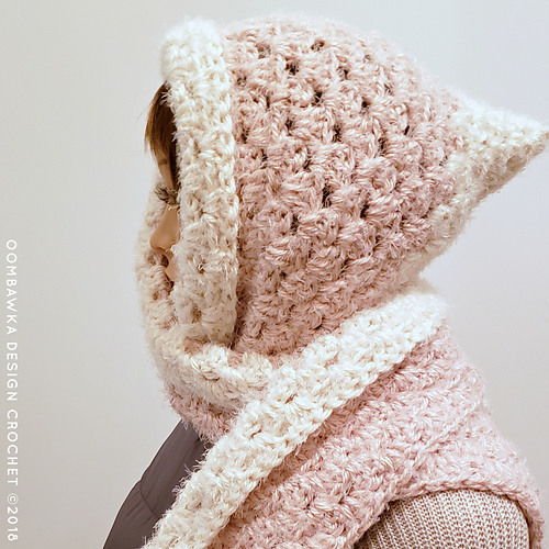 Ravelry: Easy Hooded Scarf pattern by Rhondda Mol (Oombawka Design)