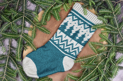 Ravelry: Wintertime Christmas Stocking pattern by Rich Textures Crochet