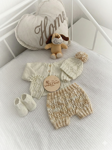 Ravelry: "Aster" Cardigan set pattern by Caroline Richards