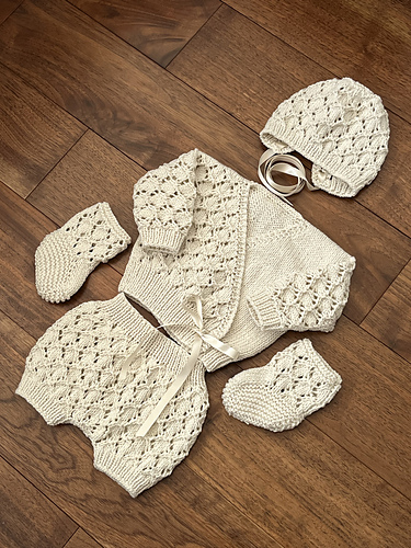 Ravelry: "Caraway" 4 piece set pattern by Caroline Richards