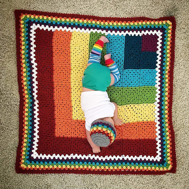 Ravelry: RockinLola's double rainbow baby blanket