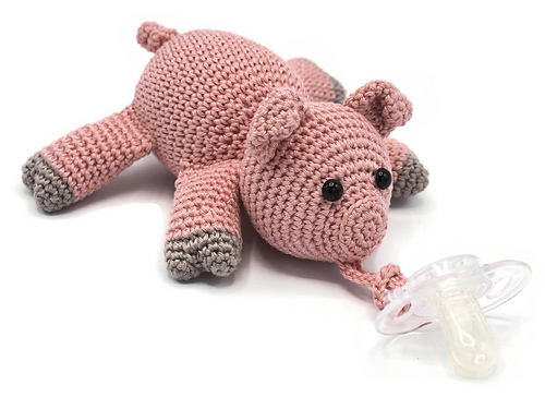 Ravelry: piglet pacifier buddy pattern by Rosanne Briggeman