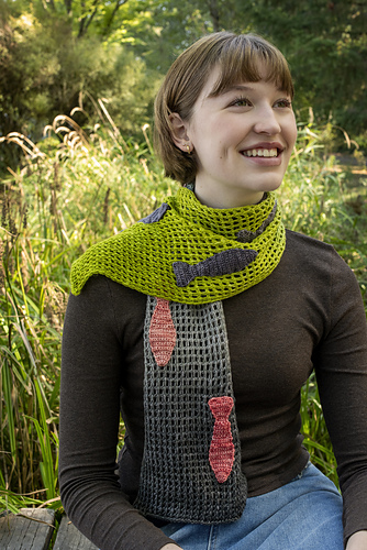 Ravelry: Coho and Lichen Crochet Scarf pattern by Dawn Seymour