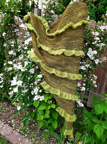 Ravelry: Ruffle Snuggle Shawl pattern by Lisa Hannes