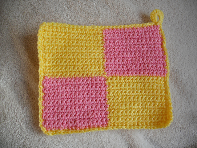 Ravelry: Battenburg Cake Slice Potholder pattern by Rowena Dooley