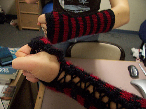 Ravelry: Punk Rock Corset Gloves pattern by Jenny Dolan
