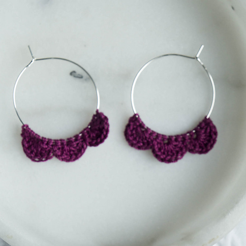 Ravelry: Ruffle Crocheted Earrings pattern by Sarah Korth